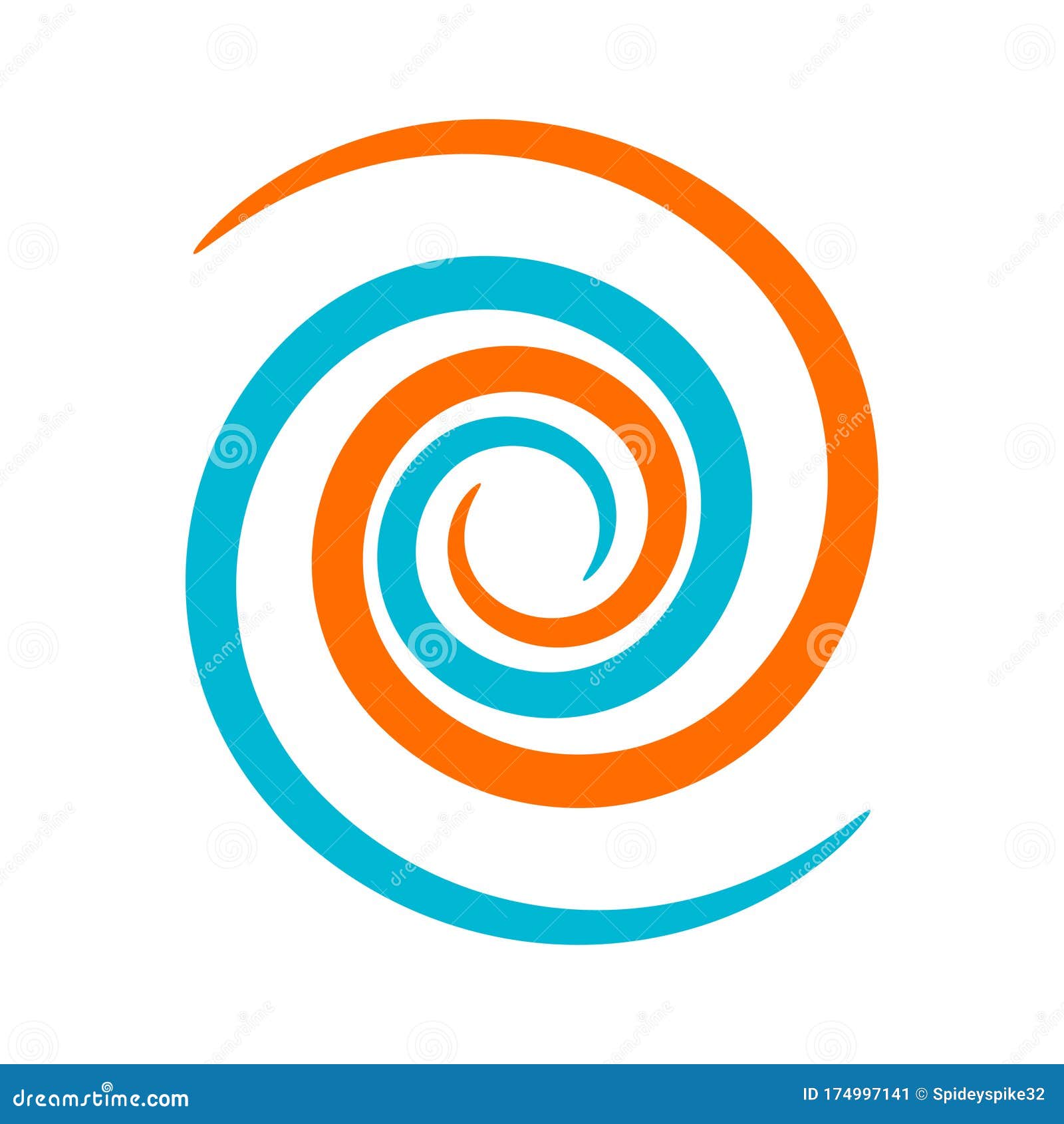 Abstract Sign of Whirlwind. Orange and Blue Stock Vector - Illustration ...