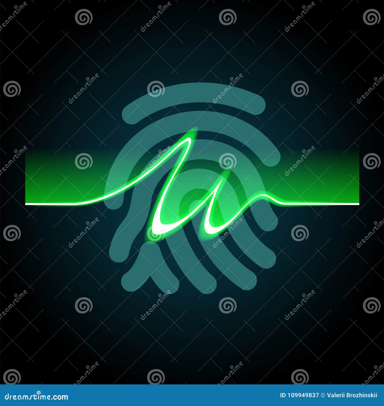 Abstract Signature on Fingerprint Background, Fingerprints Scanning ...