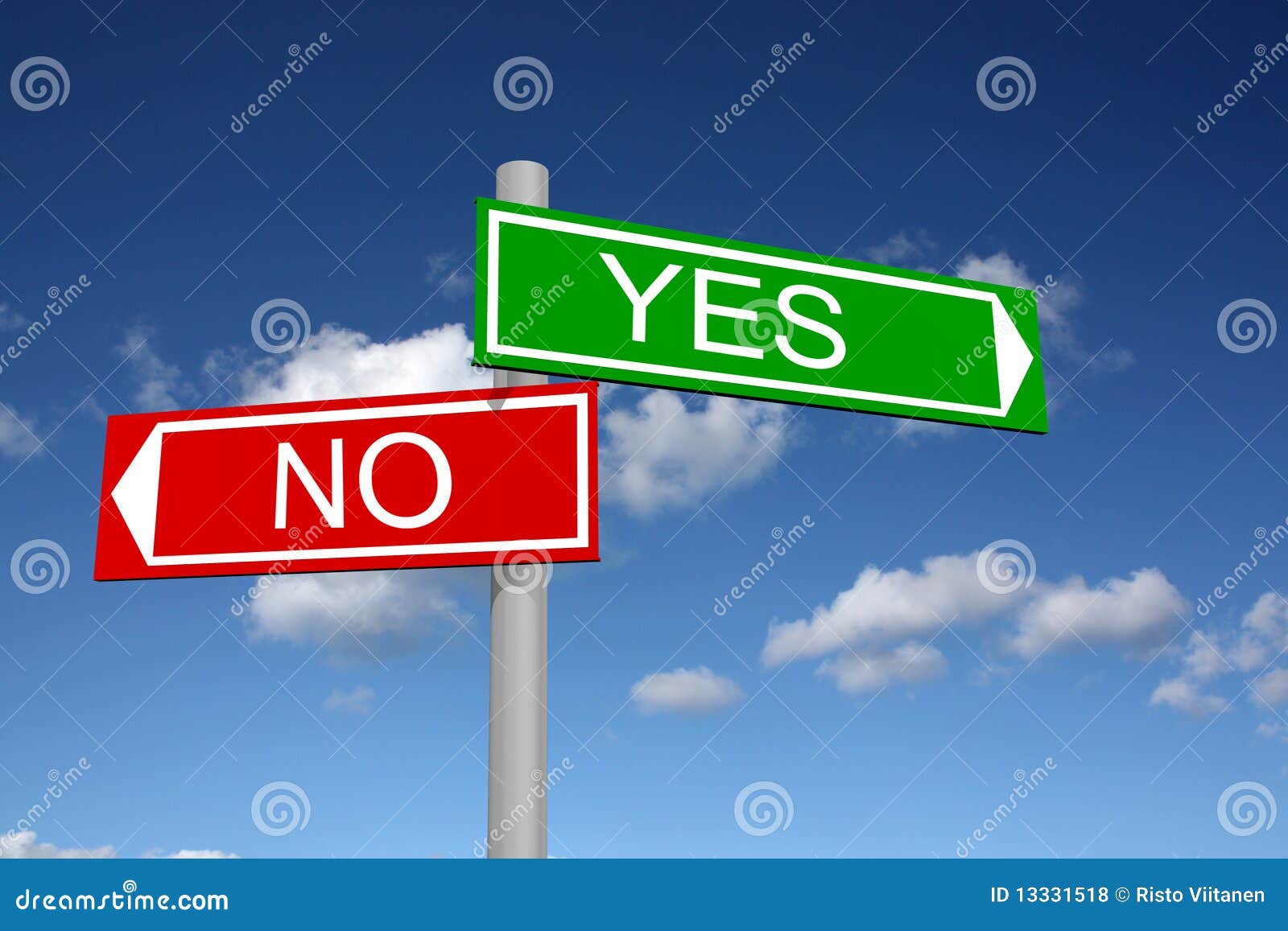 Abstract Signpost for Answers Yes and No Stock Illustration ...