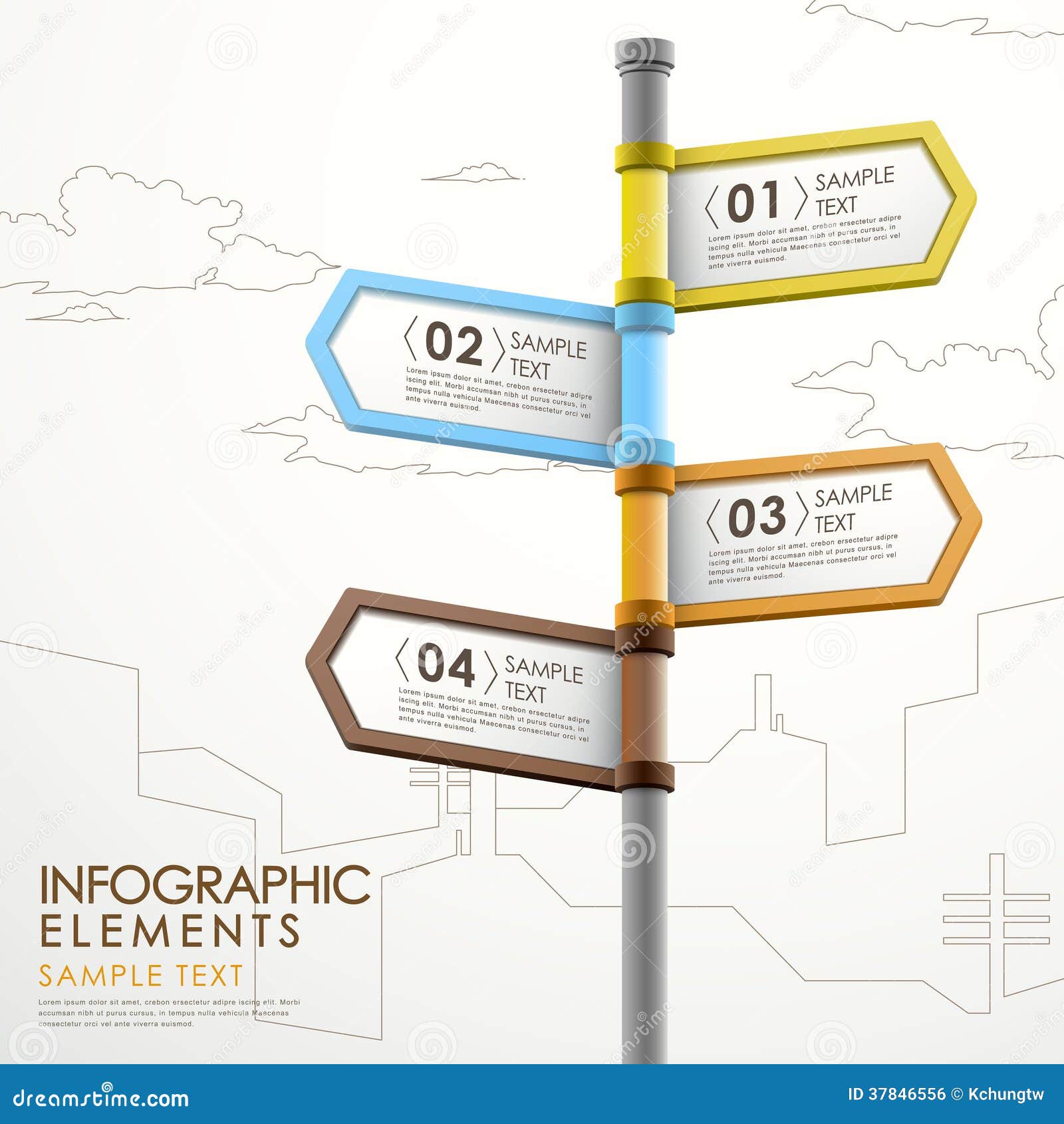 Abstract Signpost Infographics Royalty Free Stock Image - Image: 37846556