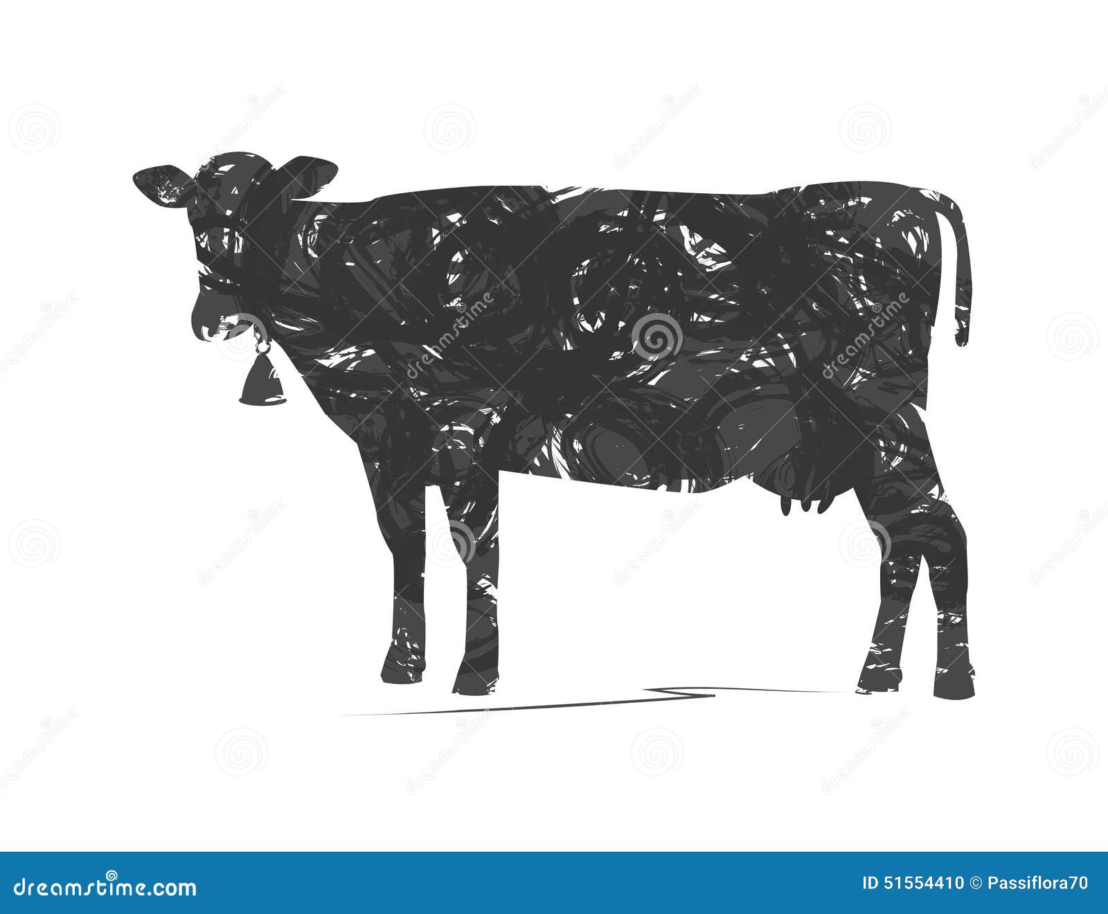 Abstract silhouet van koe vector illustratie. Illustration of silhouet ...