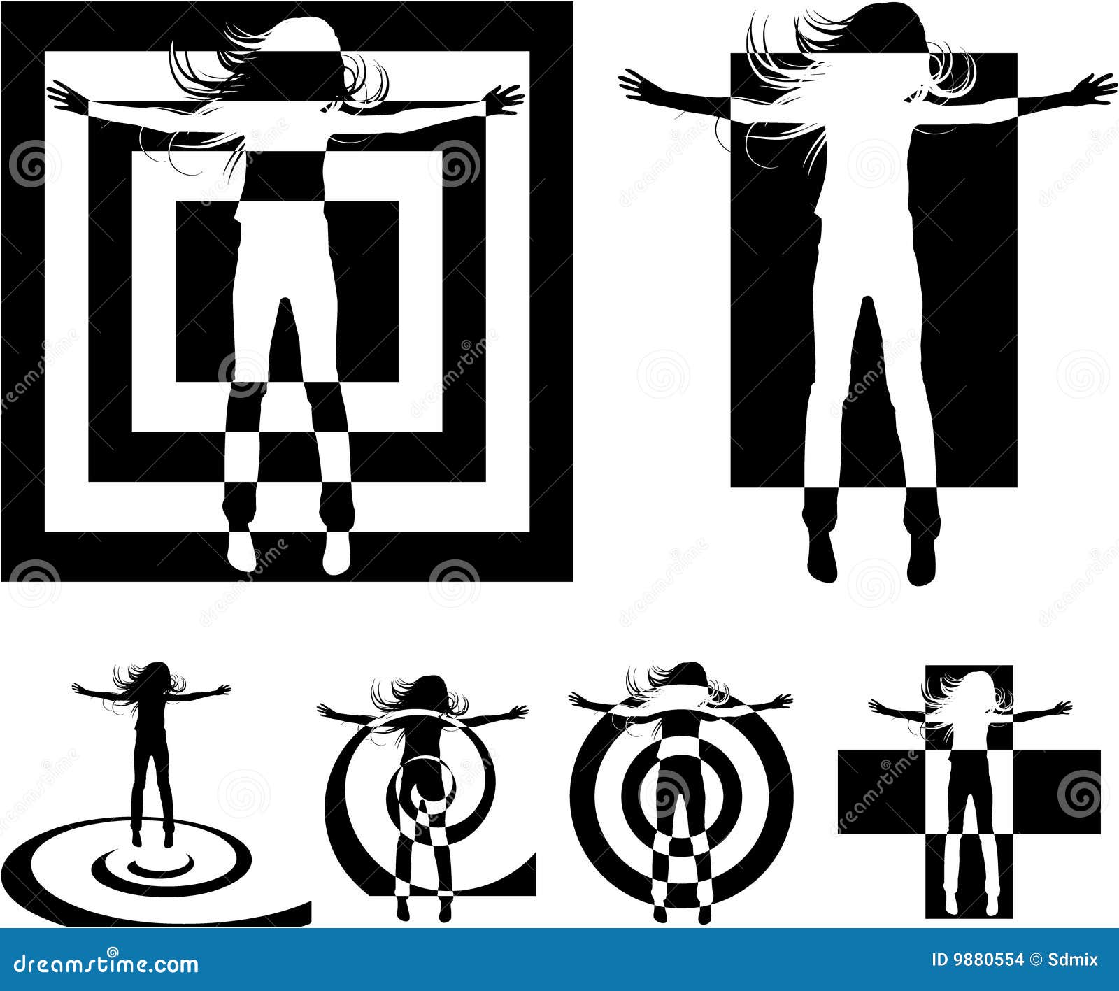 Abstract silhouette stock vector. Illustration of dancer - 9880554