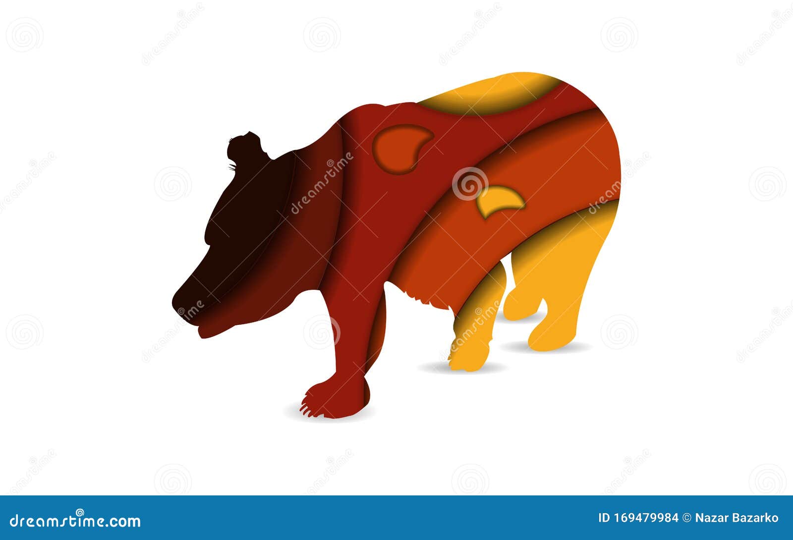 Abstract Silhouette of Bear. Layout Design. Stock Illustration ...