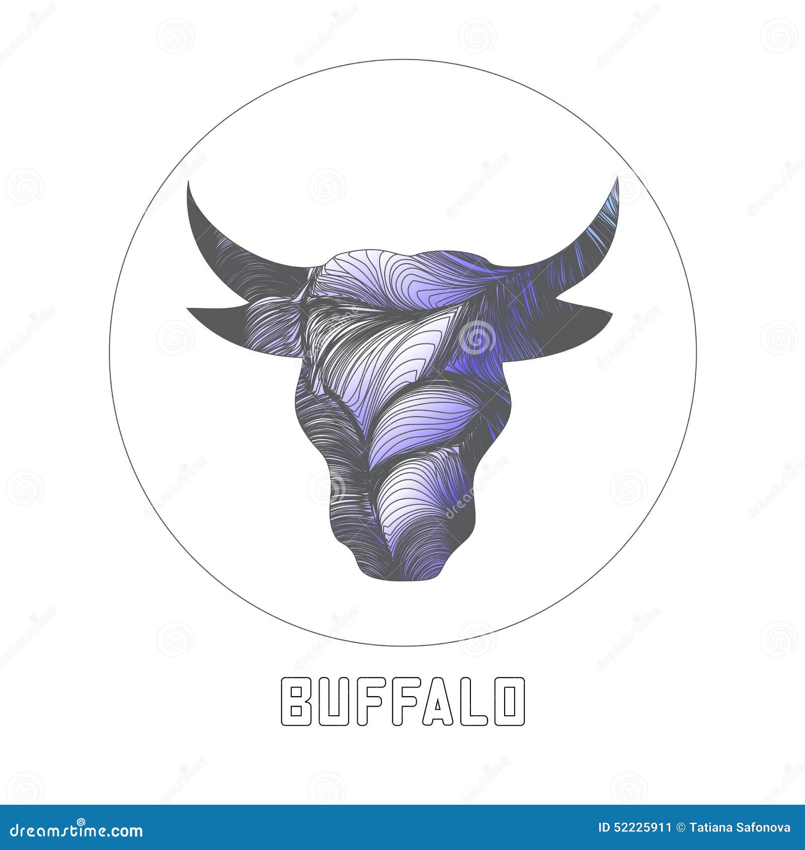 Abstract Silhouette Buffalo Head. Illustration Stock Illustration ...