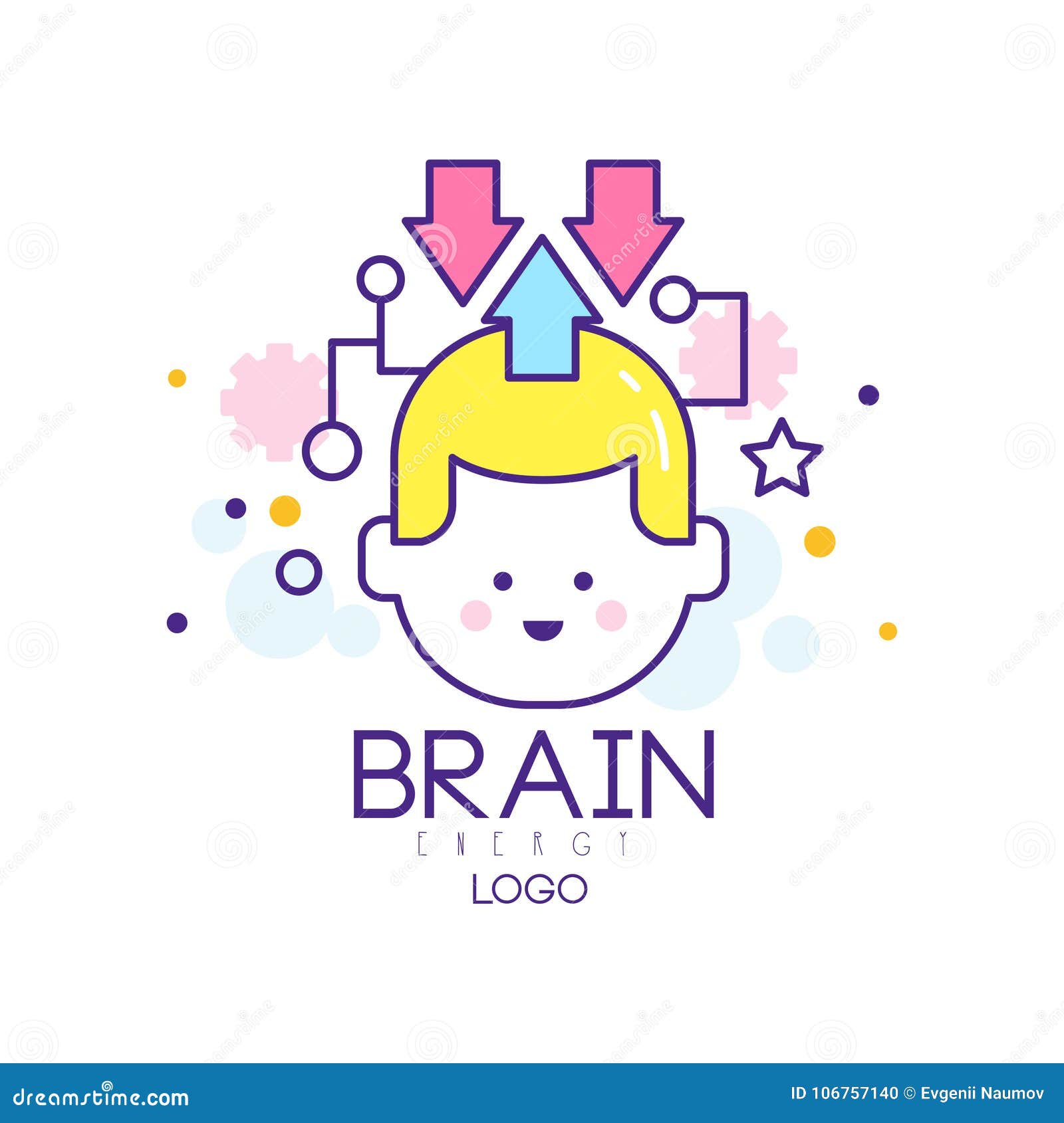 Abstract Silhouette of Child Head in Thinking Process. Generation of ...