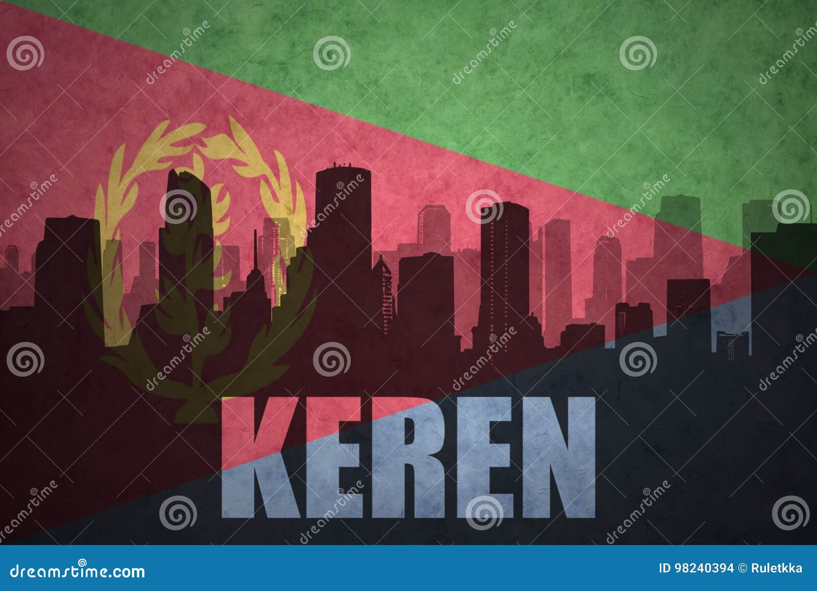 Eritrean Flag Map Pointer Layout Vector Illustration Cartoondealer