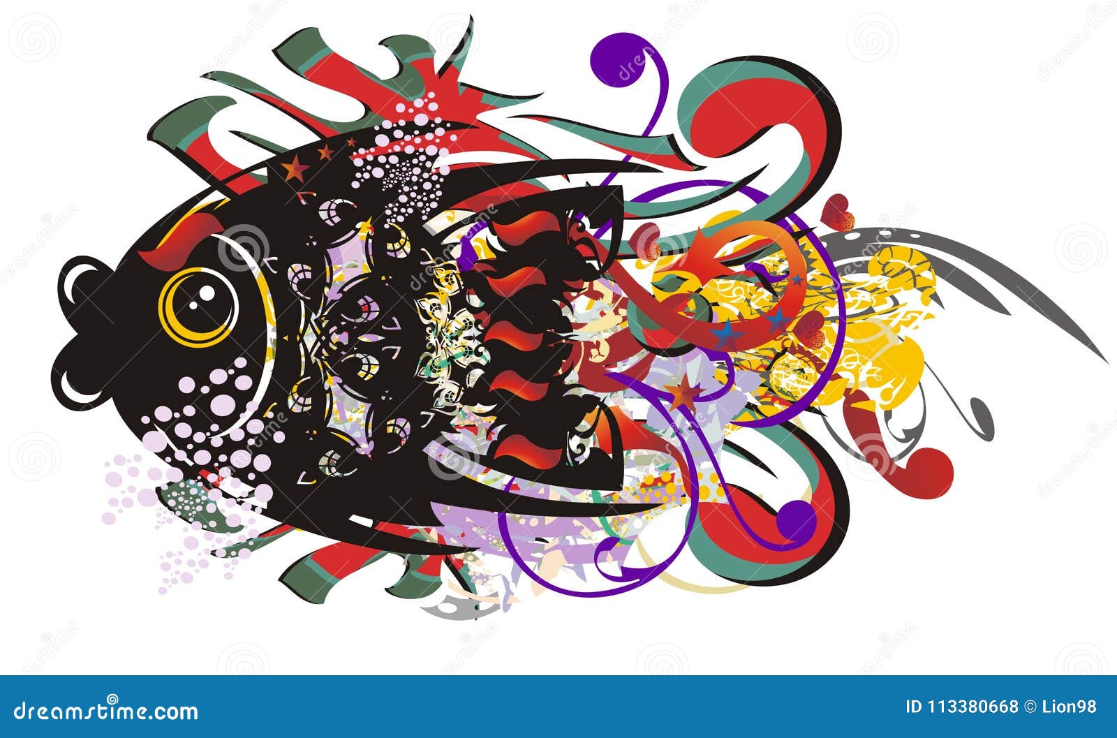 Grunge Colorful Bright Fish Splashes Stock Vector - Illustration of ...