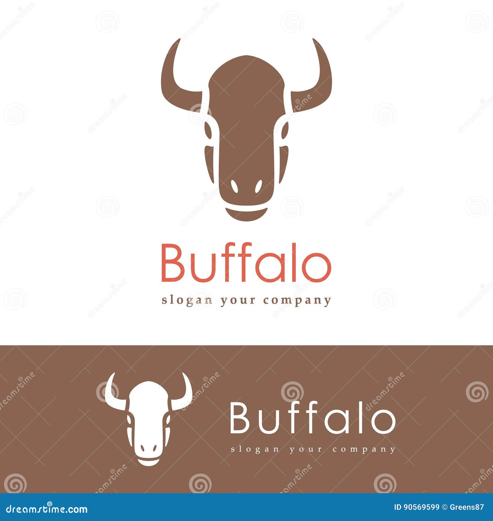 Abstract Silhouette of a Head Buffalo Stock Vector - Illustration of ...