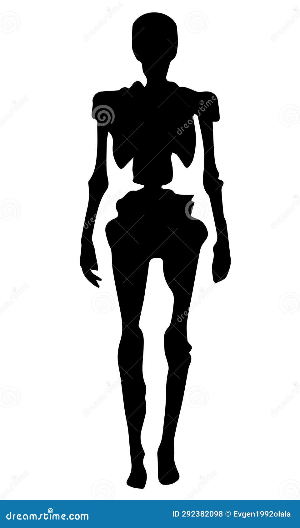 Abstract Silhouette of a Human Skeleton Stock Illustration ...