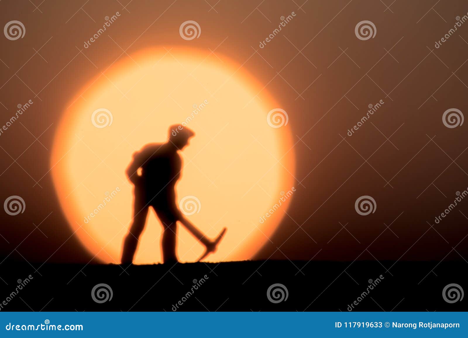 Abstract,silhouette Model People Mining on Sky Sunset Background. Stock ...