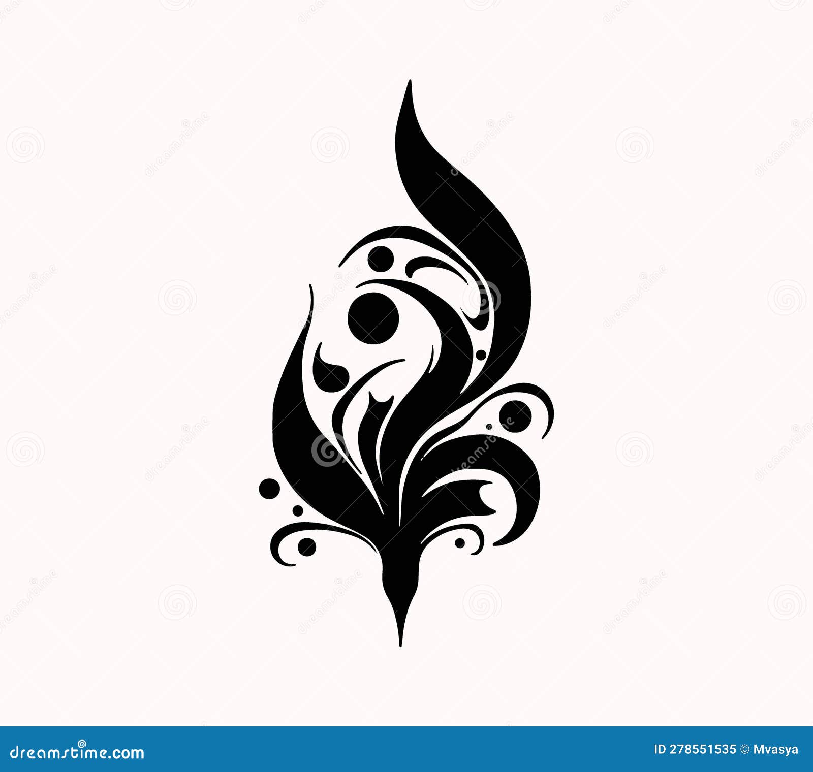 Abstract Silhouette Tattoo Pattern. Vector Template Stock Vector ...