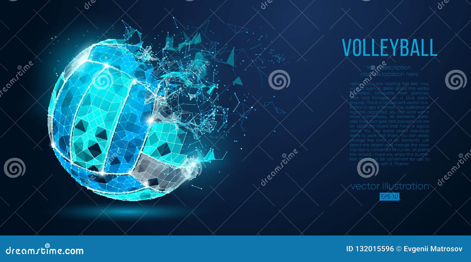 Abstract Silhouette of a Volleyball Ball from Particles, Lines and ...