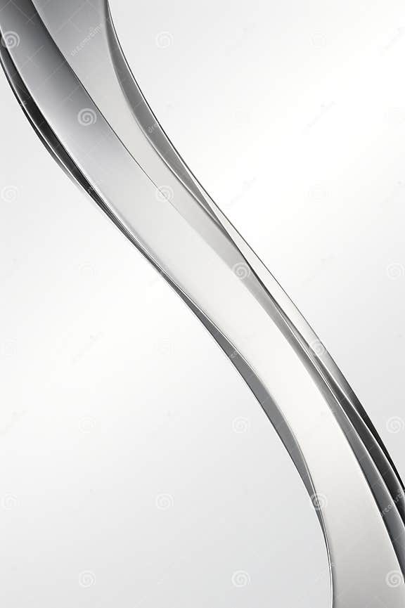 An Abstract Silver Background with Curved Lines Stock Illustration ...