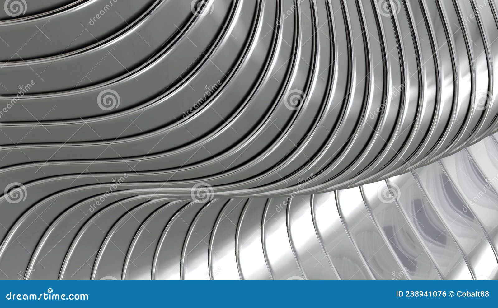 Abstract Silver Background with 3D Waves Pattern Stock Illustration ...