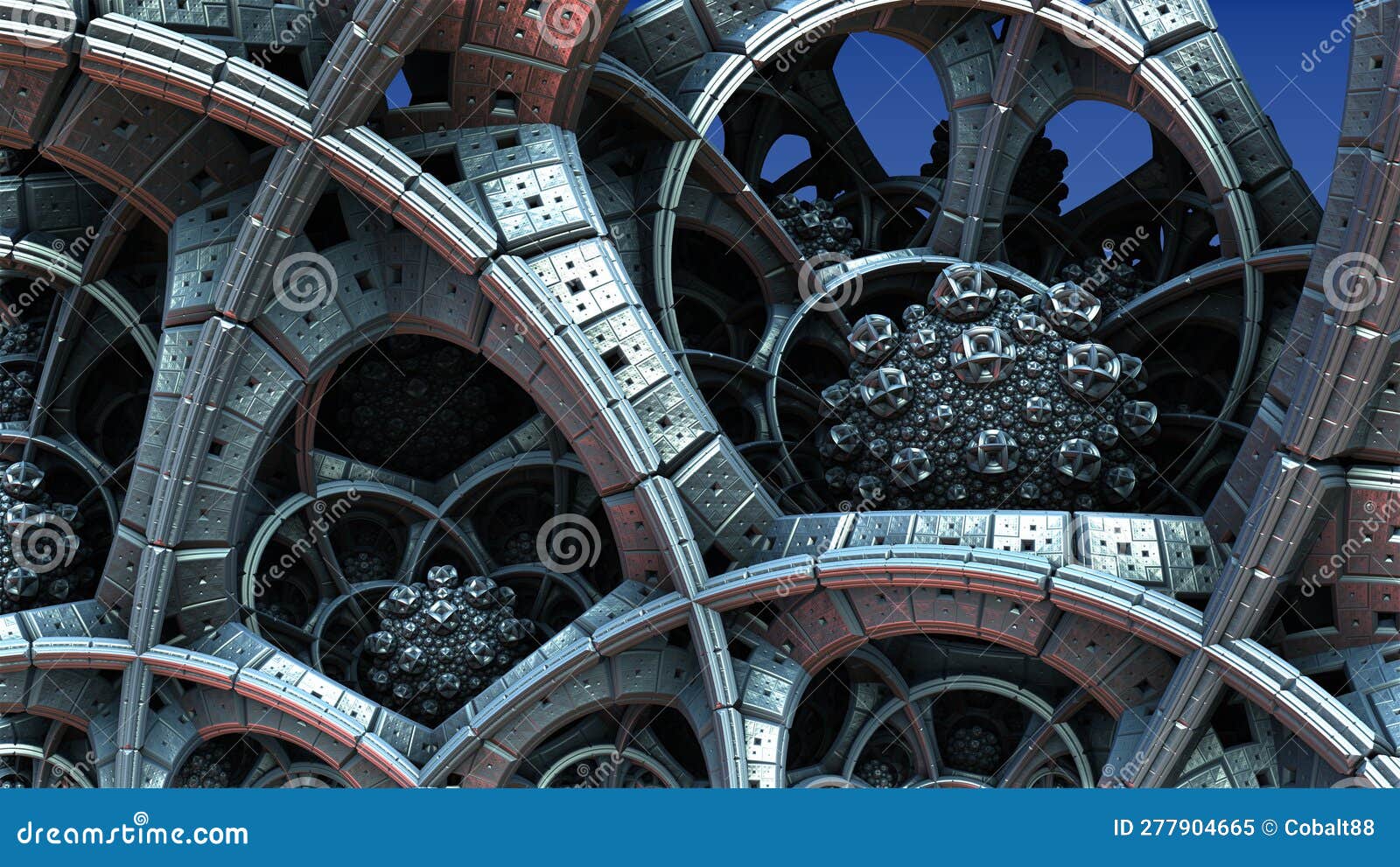 Abstract Silver Blue Background, Metal Structures and Constructions, 3d ...