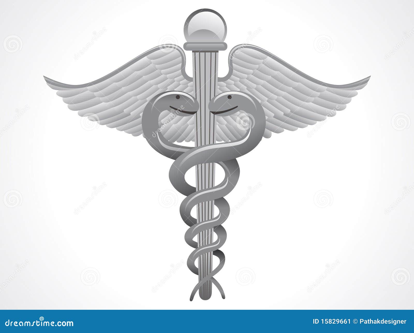 Silver Caduceus Medical Symbol Stock Photography | CartoonDealer.com ...