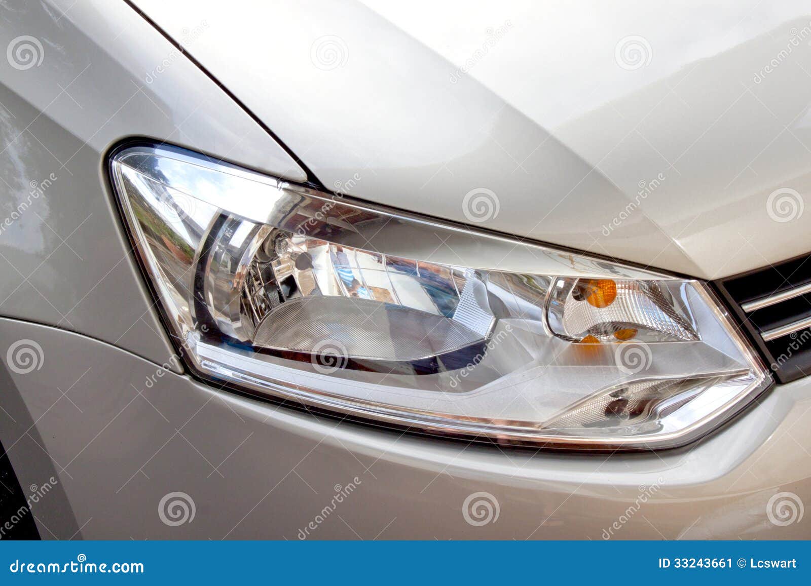 Abstract Silver Car and Front Headlight Stock Image - Image of abstract ...