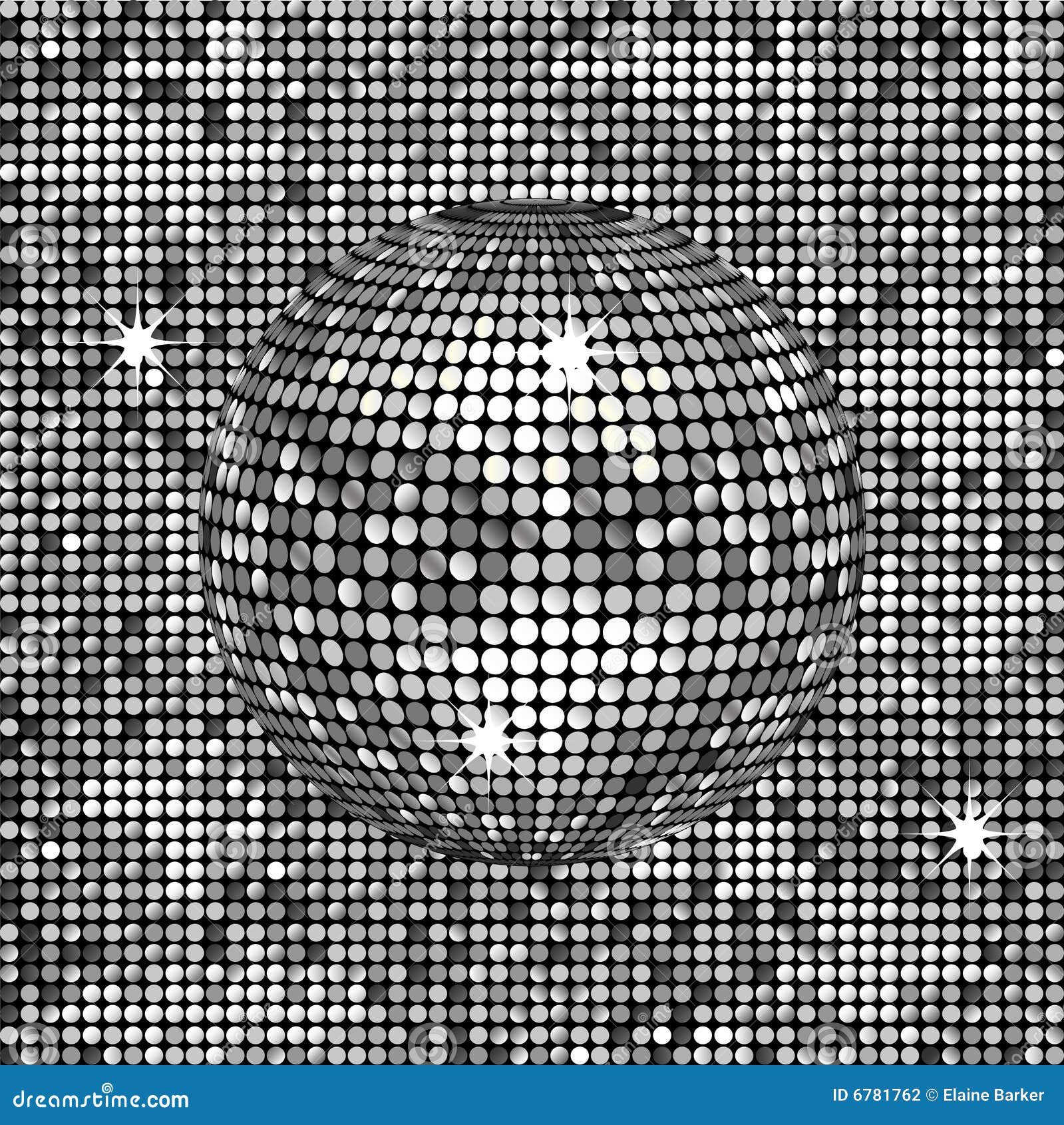 Abstract silver disco ball stock illustration. Illustration of ...