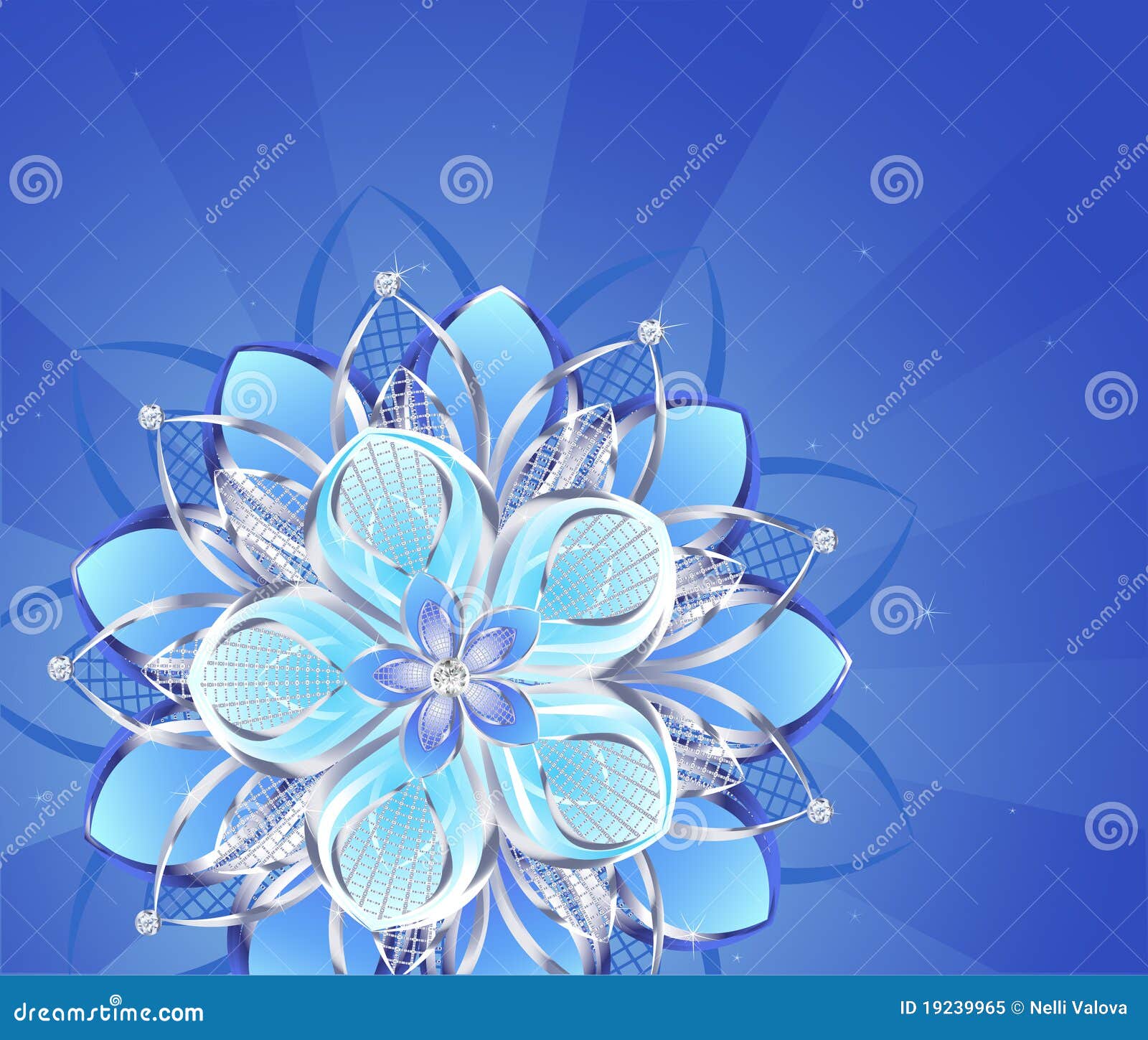 Abstract silver flower stock vector. Illustration of flourish - 19239965