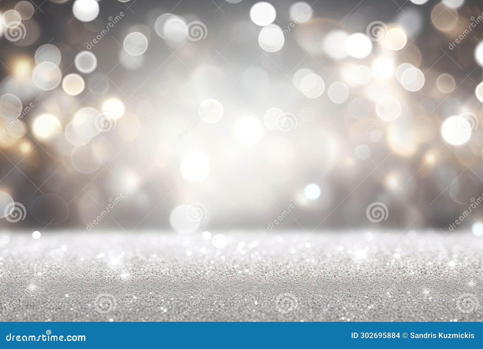 Abstract Silver Glitter Bokeh Background. Generative AI Stock ...