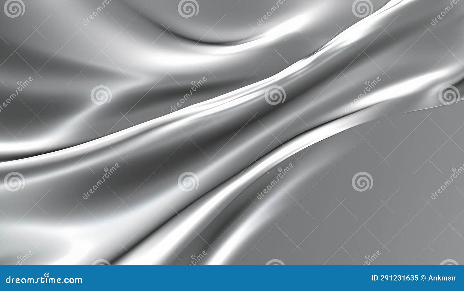 Abstract Silver Gradient Background. Flow Chrome Liquid Metal Waves ...