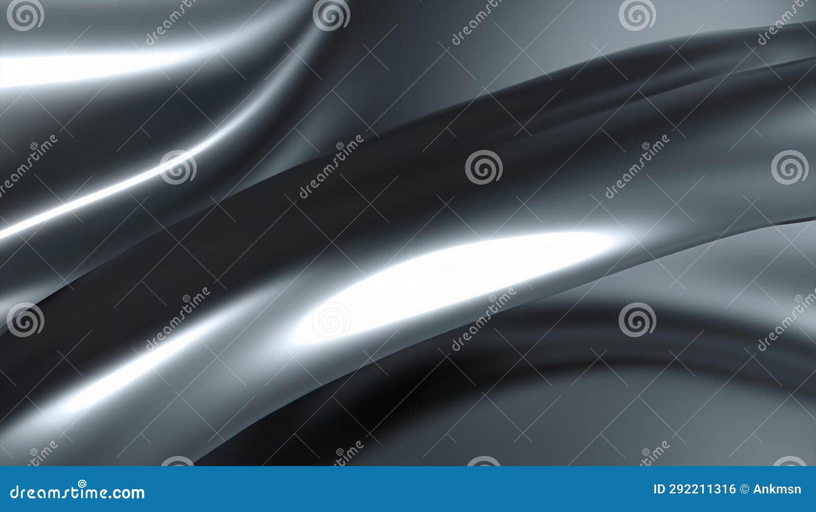 Abstract Silver Gradient Background. Flow Chrome Liquid Metal Waves ...