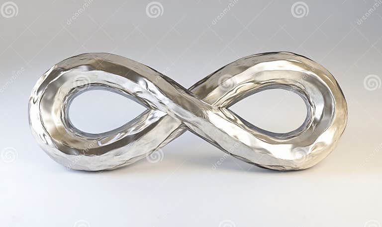 Abstract Silver Infinity Symbol 3D Render High Quality Image Stock ...