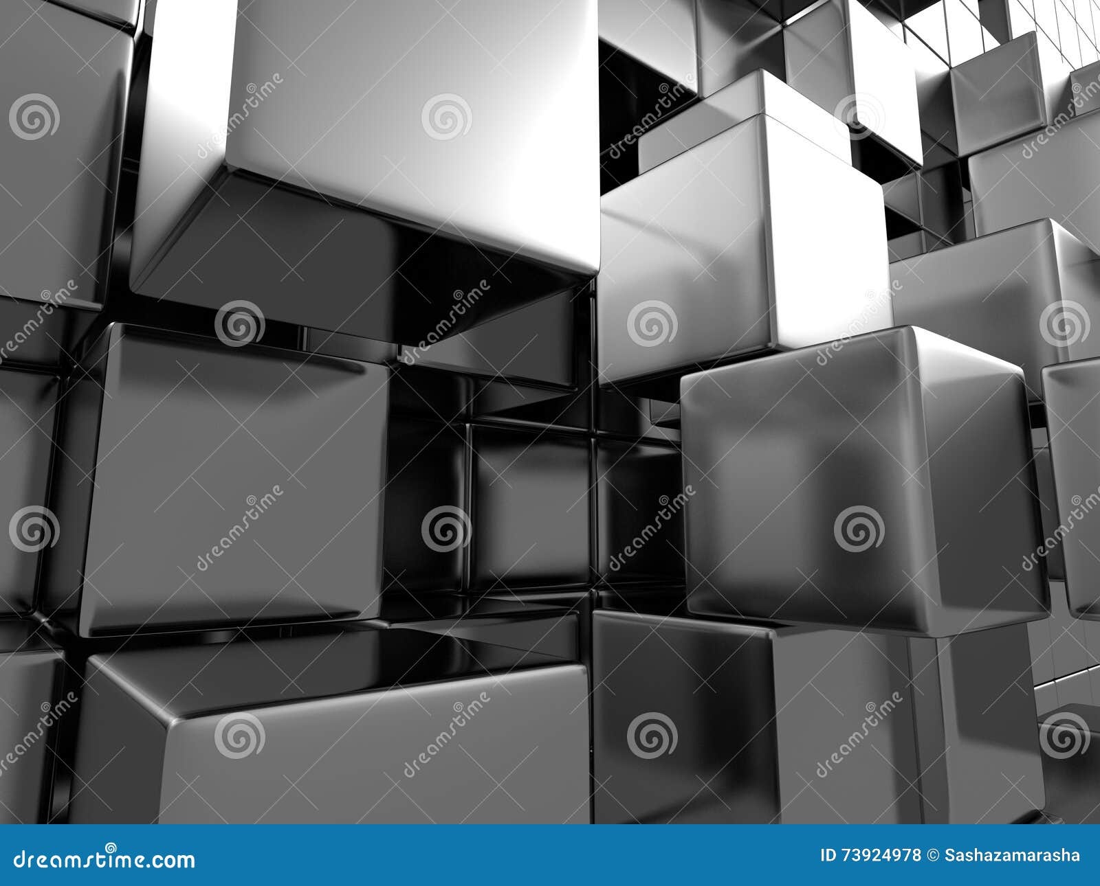 Abstract Silver Metal Cubes Background Stock Illustration ...