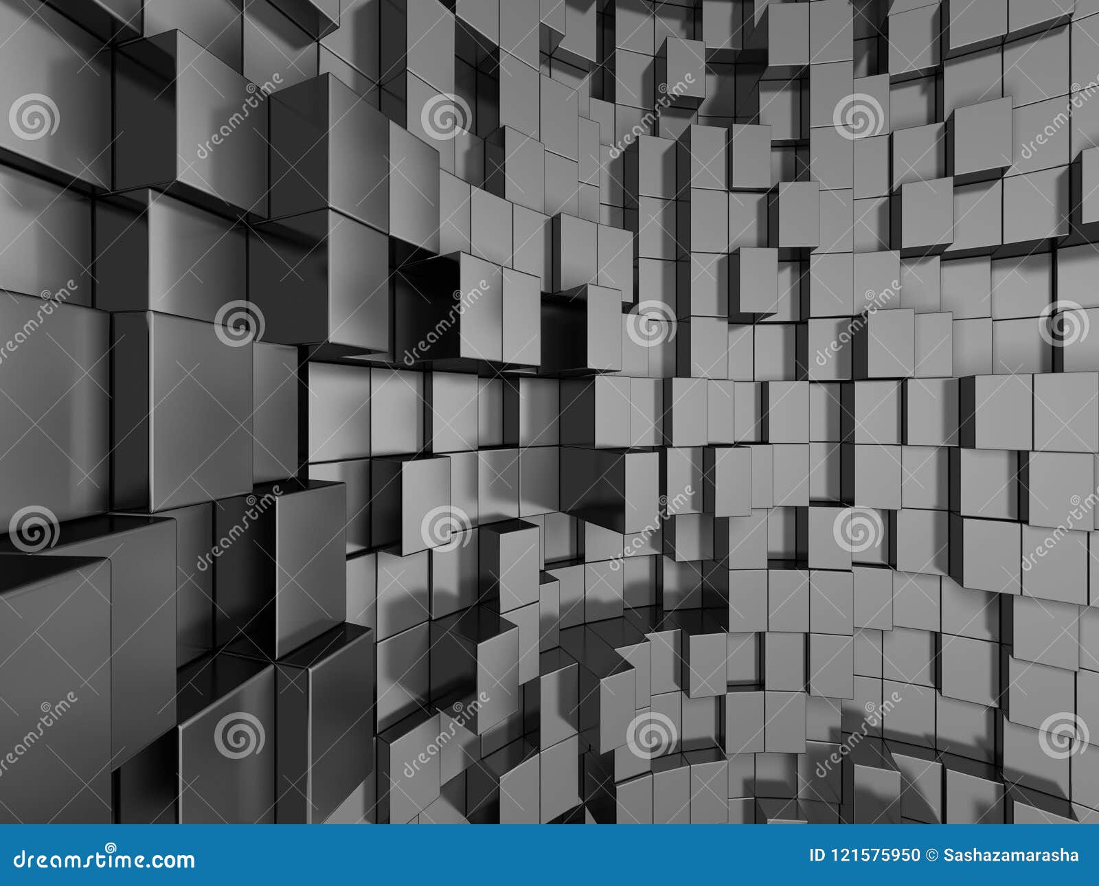 Abstract Silver Metal Cubes Background Stock Illustration ...