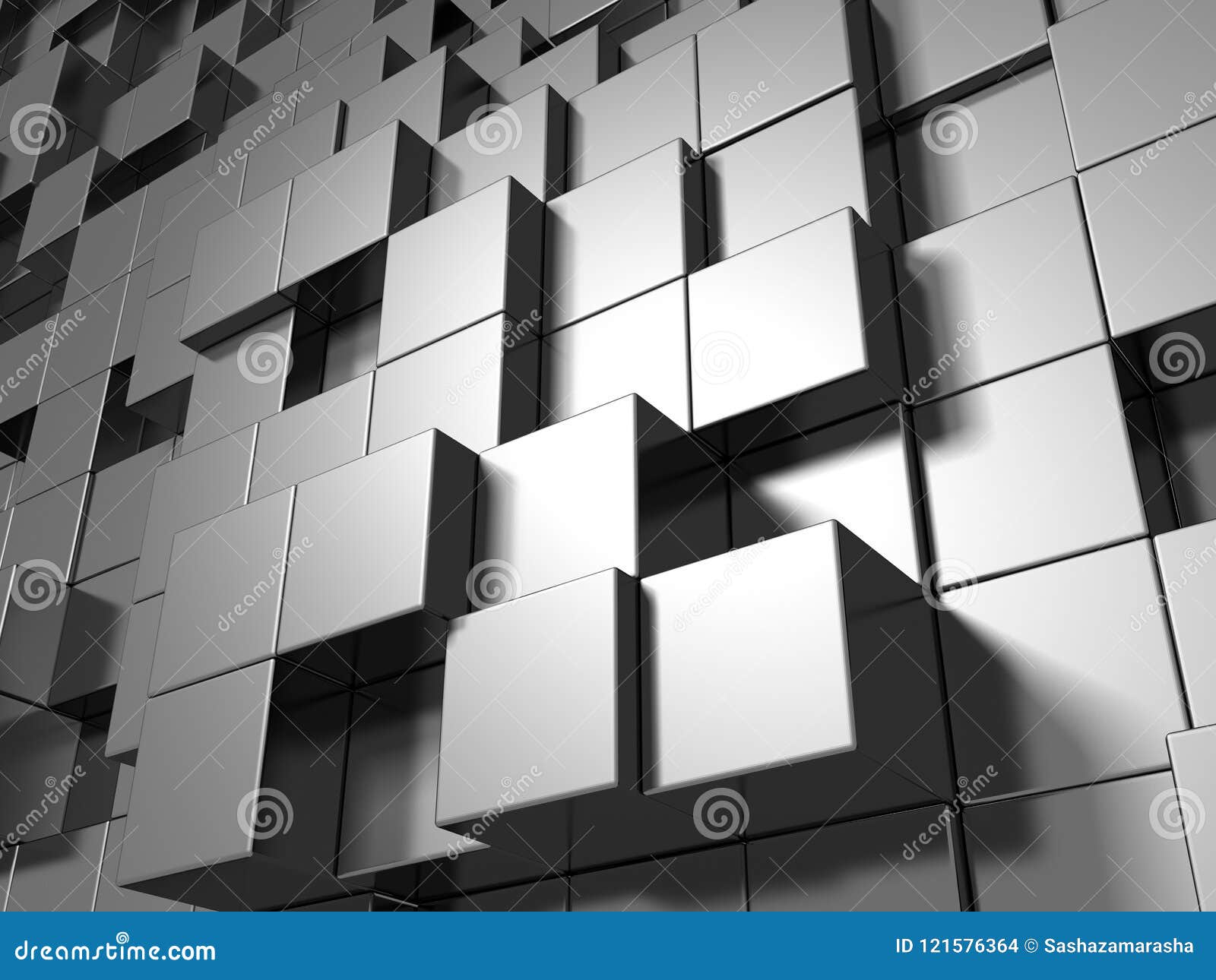 Abstract Silver Metal Cubes Background Stock Illustration ...