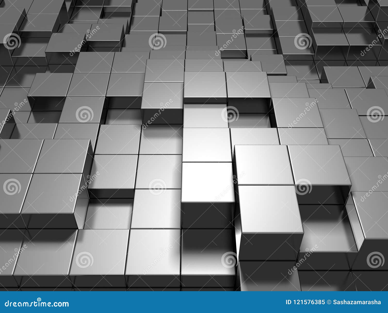 Abstract Silver Metal Cubes Background Stock Illustration ...