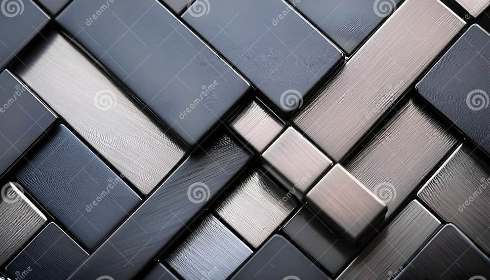 Abstract Silver Metal Cubes Geometric Background. Rectangular Wallpaper ...