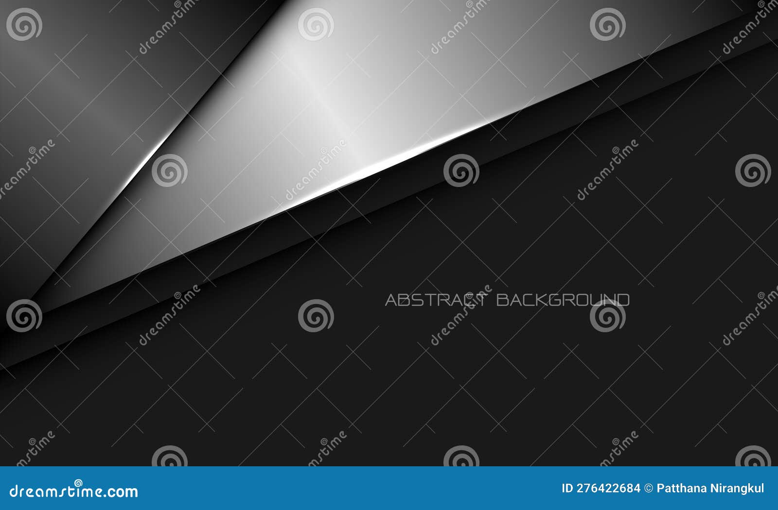 Abstract Silver Metallic Triangle on Grey with Blank Space Design ...