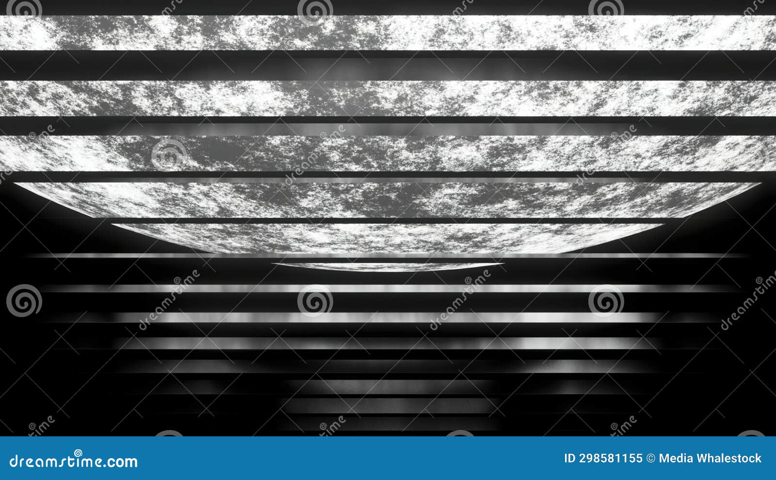 Abstract Silver Moon in Outer Space. Design. Parallel Horizontal ...