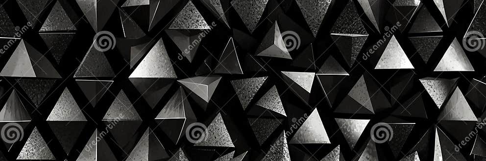 Abstract Silver Polygon Triangles on Black Background Design Ai ...