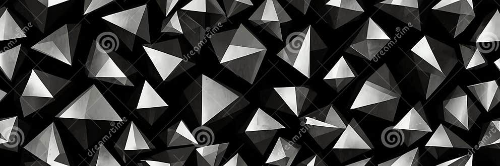Abstract Silver Polygon Triangles on Black Background Design Ai ...