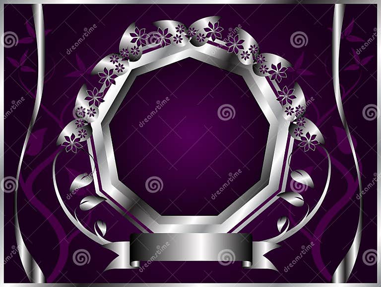 Abstract Silver and Purple Floral Vector Design Stock Vector ...