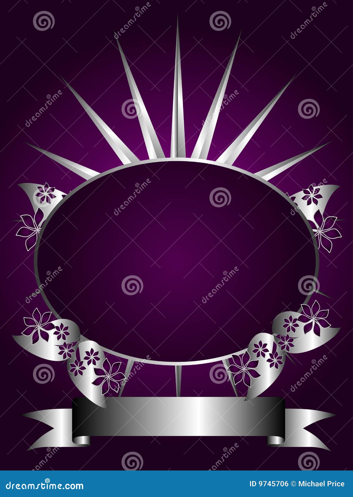 Abstract Silver and Purple Floral Vector Design Stock Vector ...