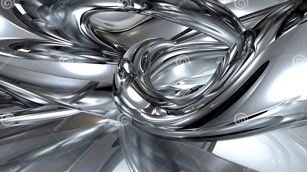Abstract Silver Swirls - Intricate Chrome Patterns Background Stock ...