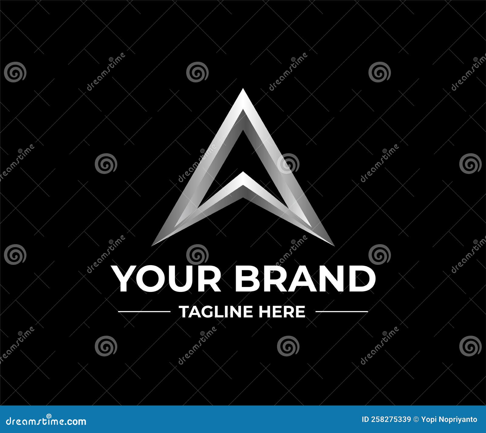 Abstract Silver Triangle Logo Design for Brand or Business, Arrow Smart ...