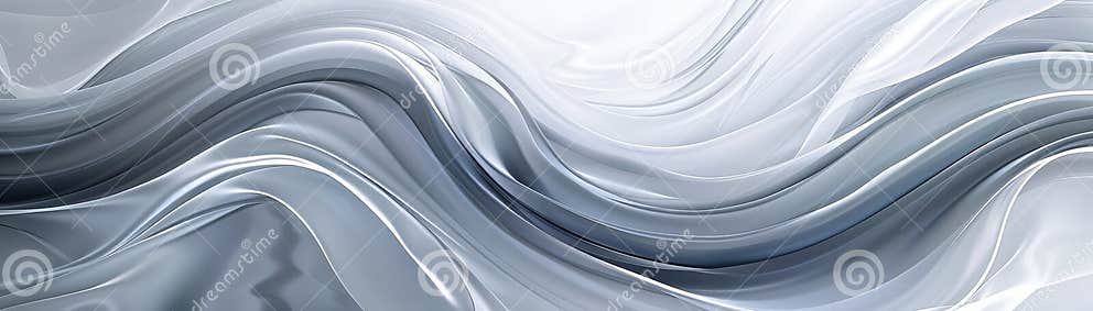 Abstract Silver Wave Background, 3D Render Stock Illustration ...