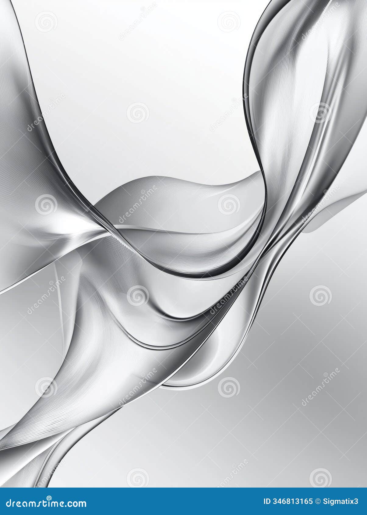 Abstract Silver Waves Flowing on Gradient Background Stock Illustration ...