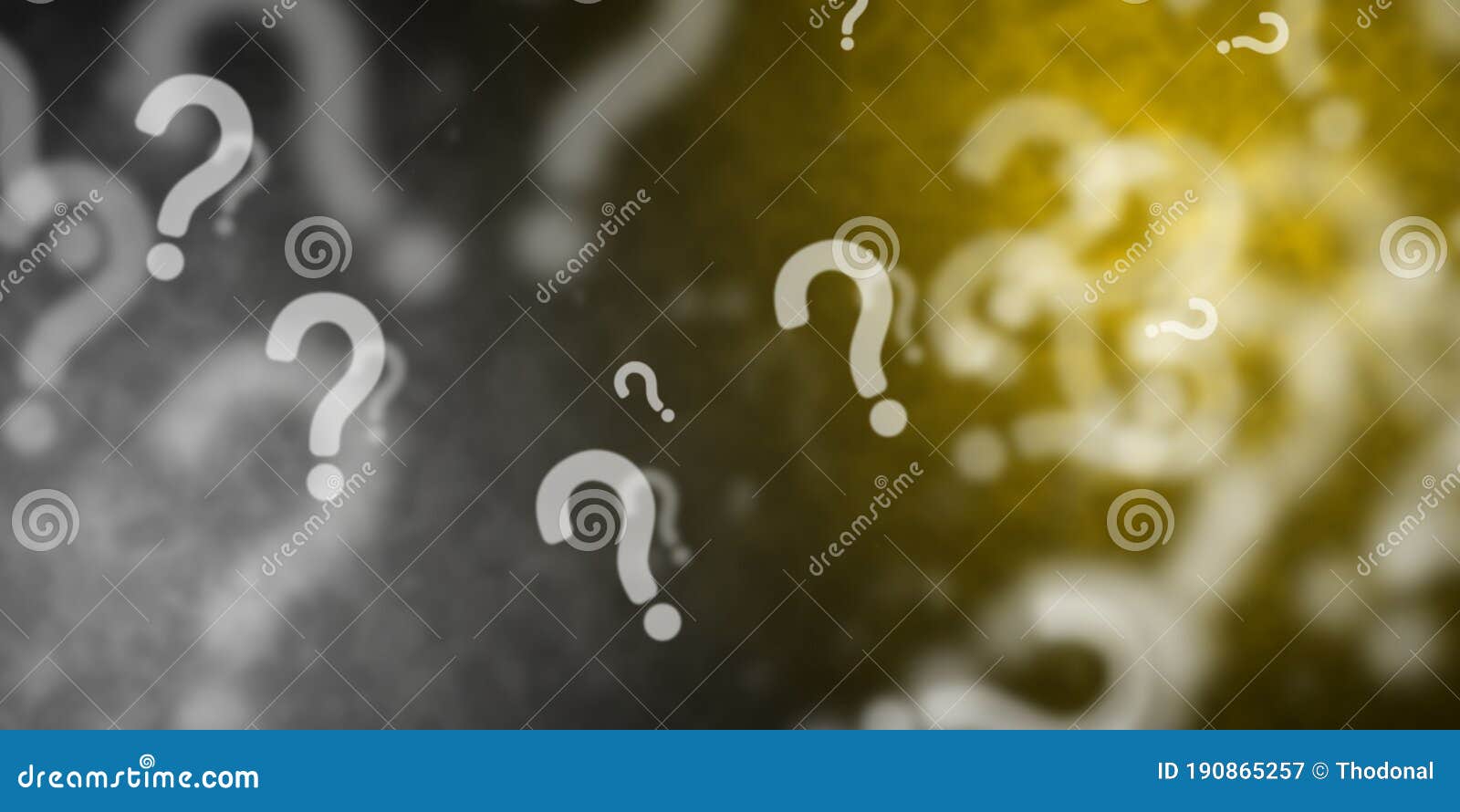 Abstract Silver and Yellow Background with Flying Question Marks Stock ...