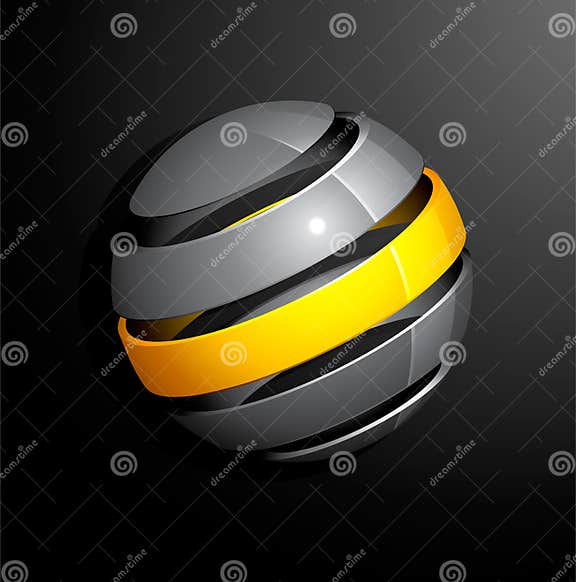 Abstract Silver Yellow Sphere Stock Illustration - Illustration of ...