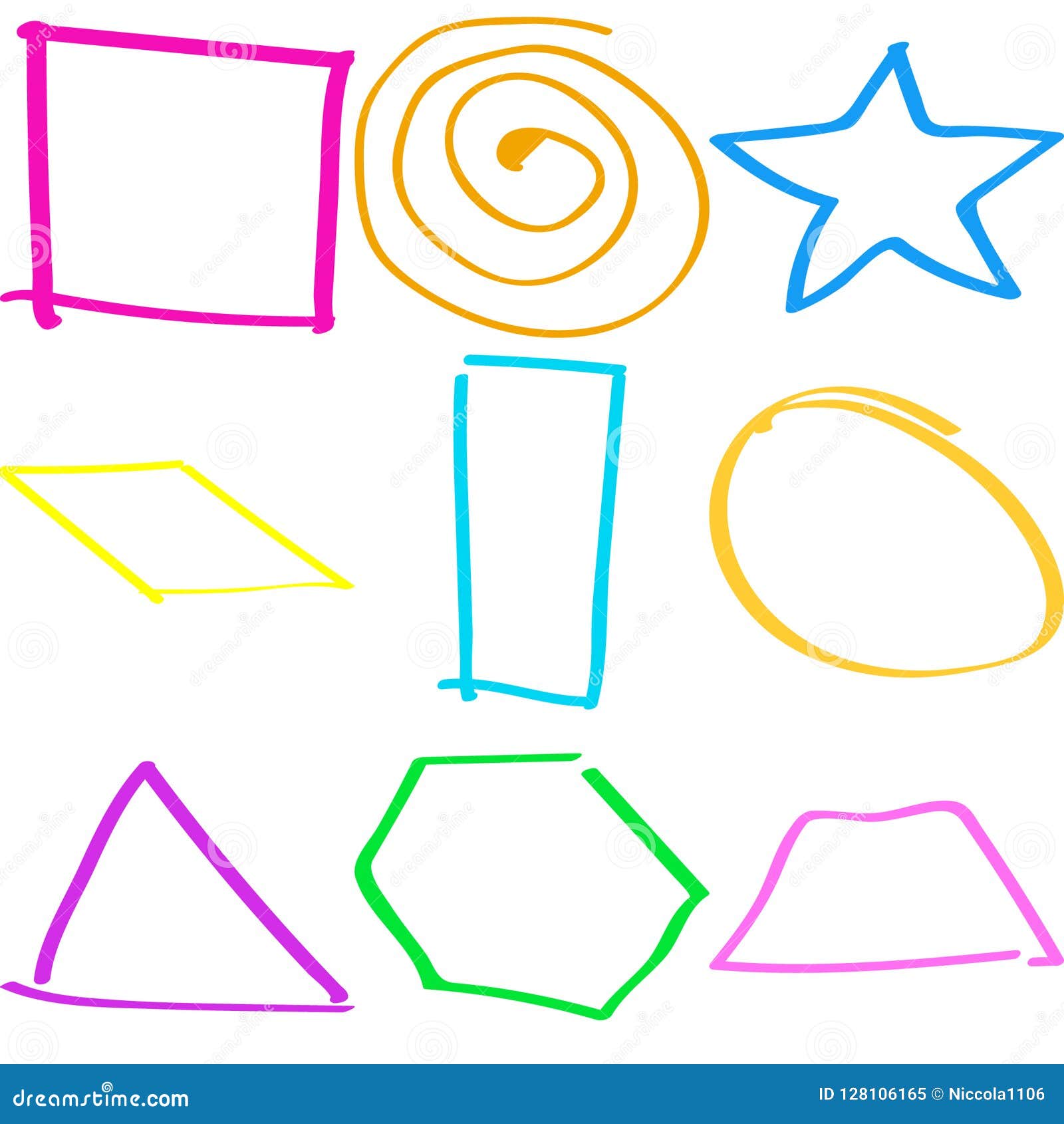 Art Handmade Drawing Geometric Forms Stock Vector - Illustration of ...