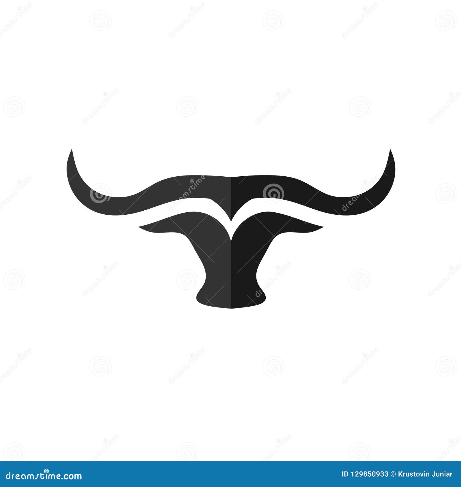 Abstract Simple Bull Head Vector Logo Stock Vector - Illustration of ...