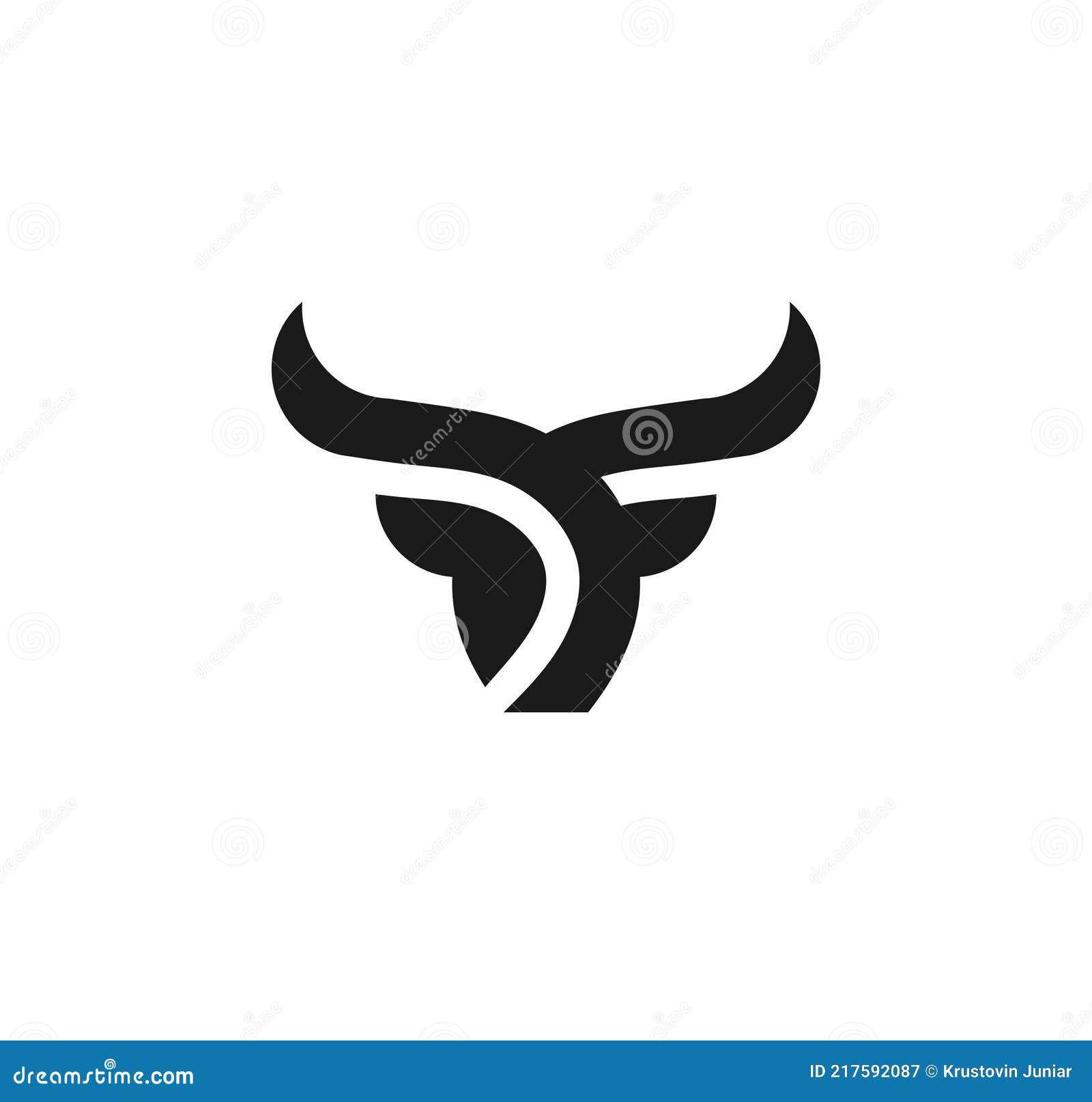 Abstract Simple Bull Head Vector Logo Stock Vector - Illustration of ...