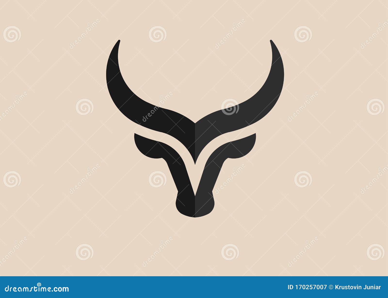 Abstract Simple Bull Head Vector Logo Stock Vector - Illustration of ...
