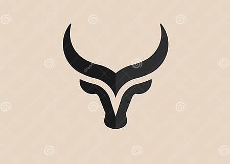 Abstract Simple Bull Head Vector Logo Stock Vector - Illustration of ...