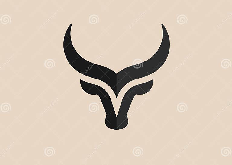 Abstract Simple Bull Head Vector Logo Stock Vector - Illustration of ...